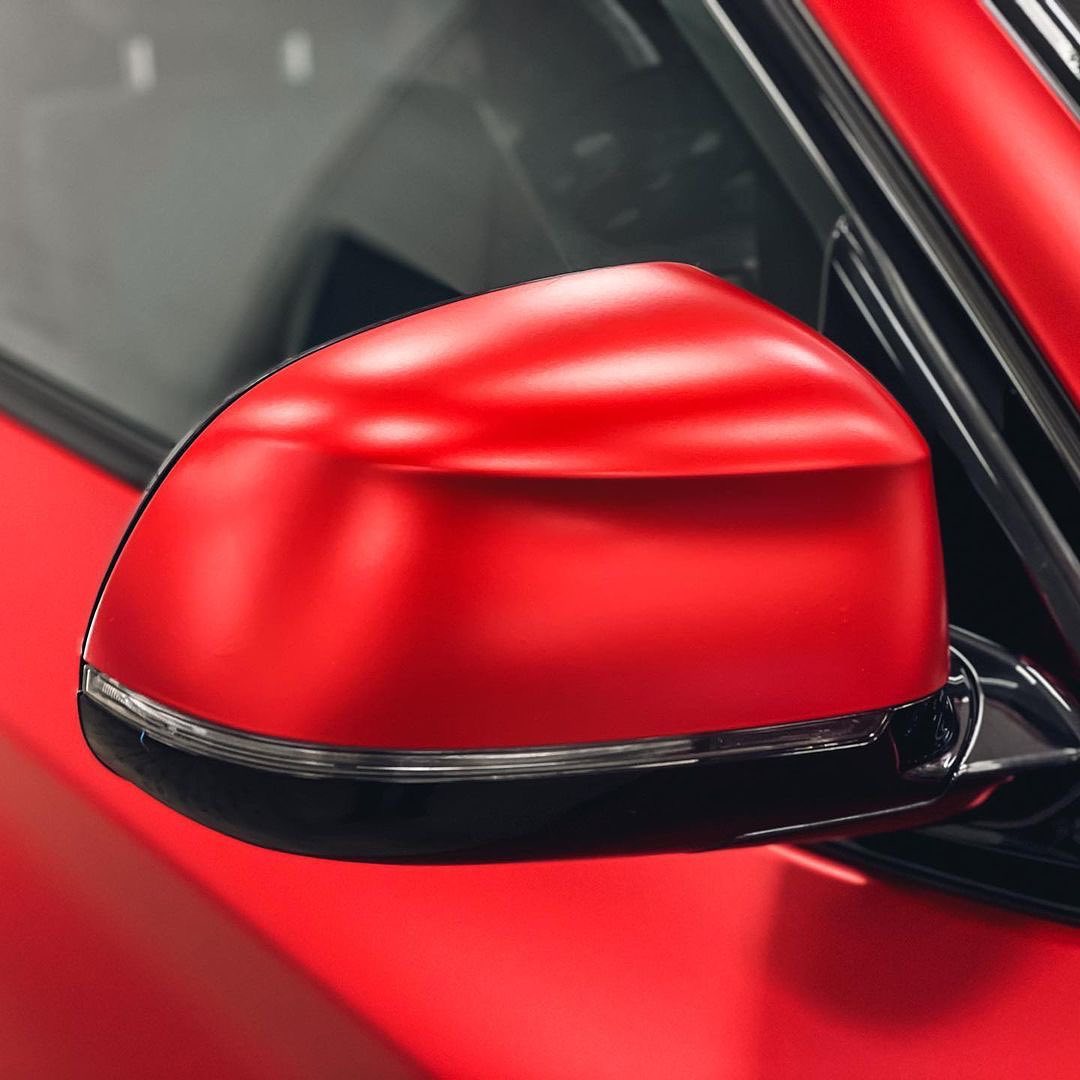 Wrapping mirror in one piece of matte metallic vinyl film – Teckwrap ...